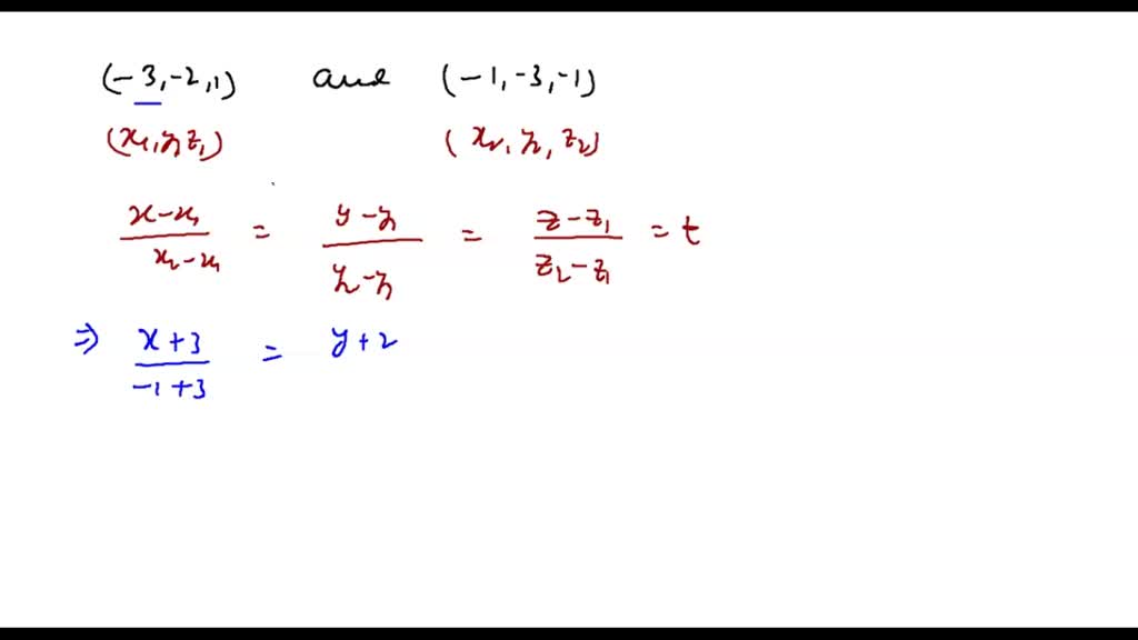 Find a parametric representation for the line passing through the ...
