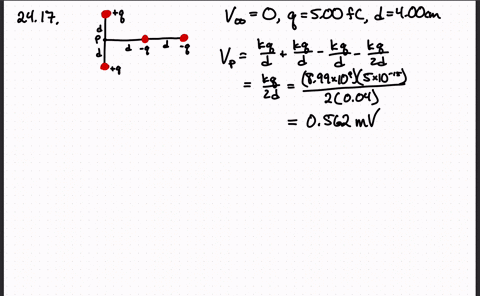 In Fig. 24-38, what is the net electric potential at point P due to the ...