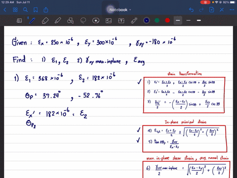 ⏩SOLVED:The state of strain at the point on a boom of an hydraulic ...