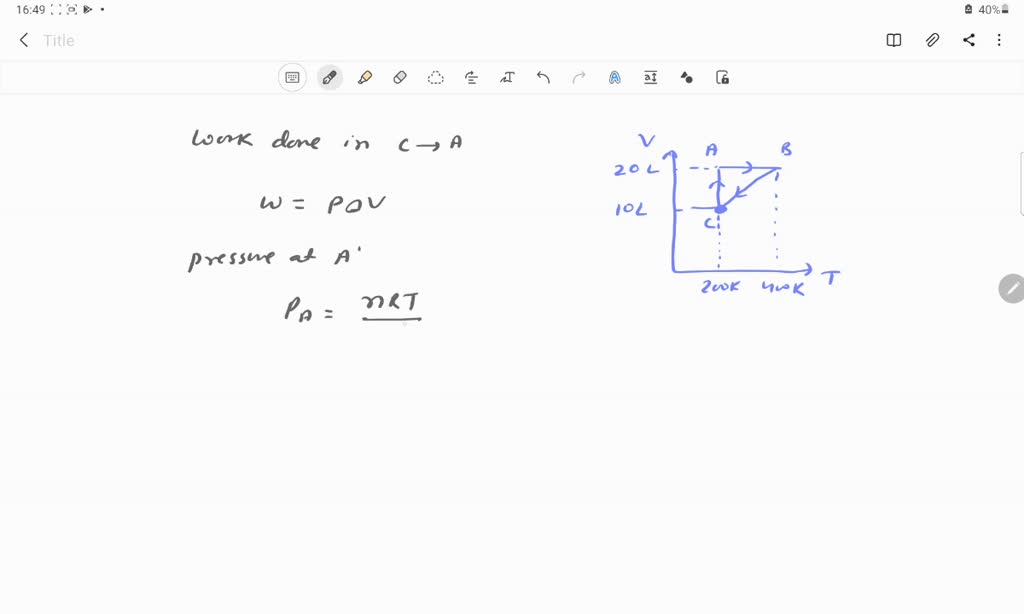 SOLVED:Work done in the irreversible process C →A is (a) 4.51 atm (b ...