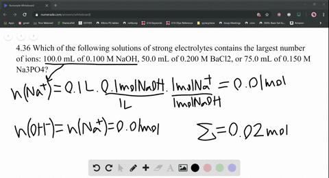 SOLVED:Which of the following solutions of strong electrolytes contains ...