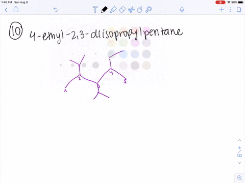 SOLVED:Draw the structure for 4 -ethyl-2, 3-diisopropylpentane. This name is incorrect. Give the ...