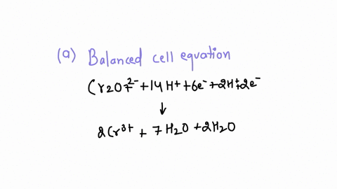 SOLVED: Give the balanced cell equation and determine ℰ^∘ for the ...