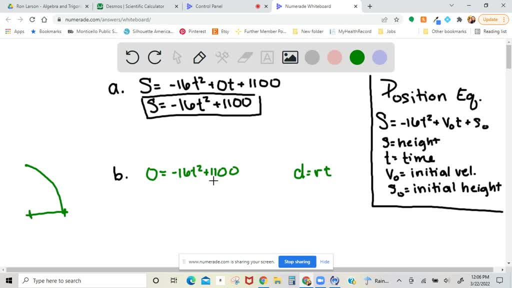 ⏩SOLVED:Use the position equation given in Applications as the model ...