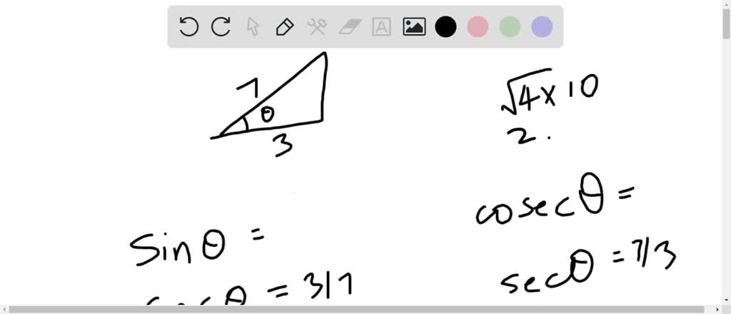 SOLVED:In Exercises 7-12, sketch a right triangle corresponding to the trigonometric function of ...