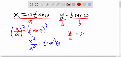 SOLVED:Parametric Equations of a Hyperbola Eliminate the parameter θin ...