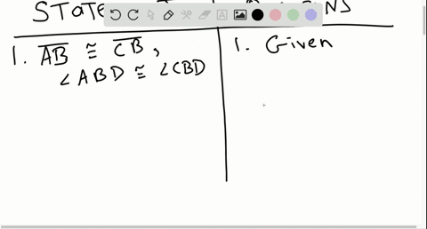 SOLVED:Given: AB ≅CB, ∠A B D ≅∠C B D Prove: ABD ≅CBD (FIGURE CAN'T COPY)