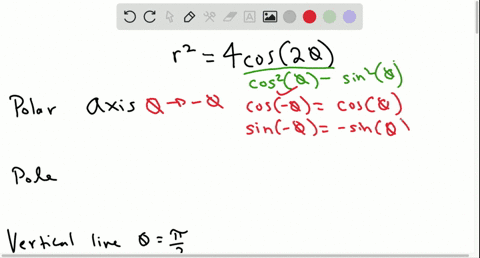 SOLVED:7-14 Test the polar equation for symmetry with respect to the ...