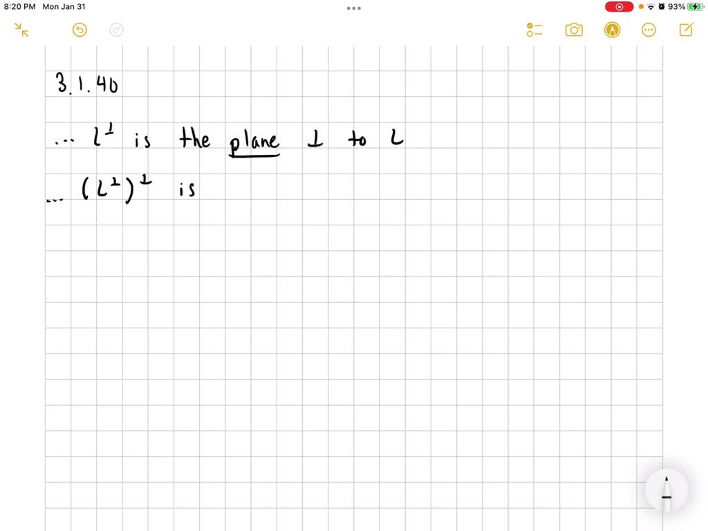 SOLVED:Suppose 𝐋 is a one-dimensional subspace (a line) in 𝐑^3. Its ...
