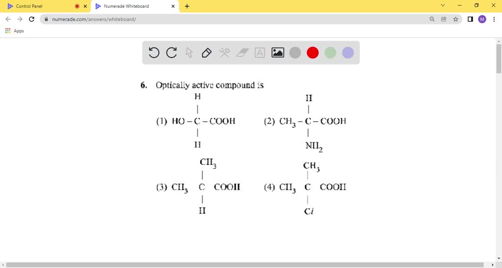 ⏩SOLVED:Optically active compound is 1. 2. 3. 4. | Numerade