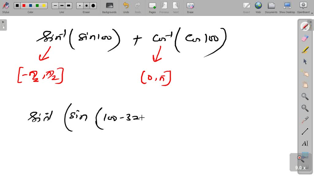 SOLVED:Find the values of: sin^-1(sin100)+cos^-1(cos100)