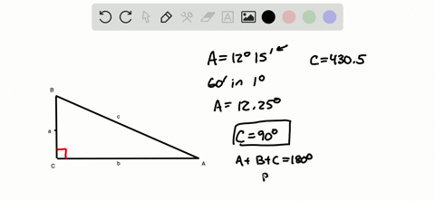 SOLVED:Solving a Right Triangle, solve the right triangle shown in the ...