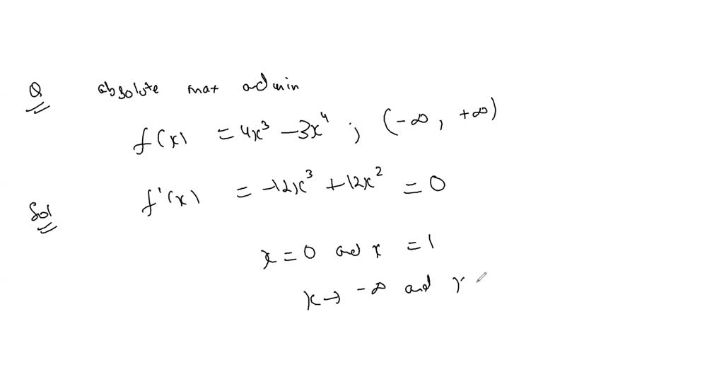 SOLVED Find The Absolute Maximum And Minimum Values Of F If Any On 
