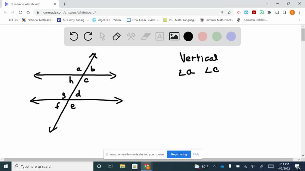 ⏩SOLVED:Refer to the figure. Identify a pair of vertical angles. | Numerade