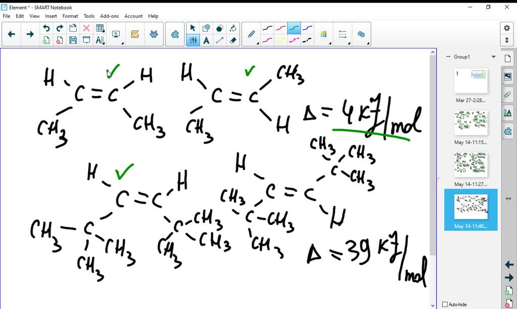 SOLVED:trans-2-Butene is more stable than cis-2-butene by only 4 kJ/mol, but trans-2,2,5,5 ...
