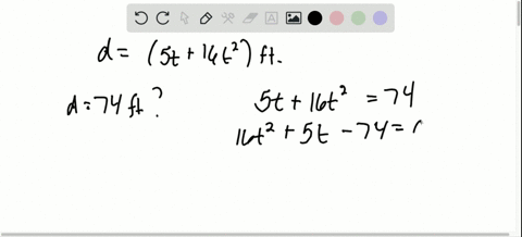 SOLVED:A falling object travels a distance given by the formula d=5 t+ ...