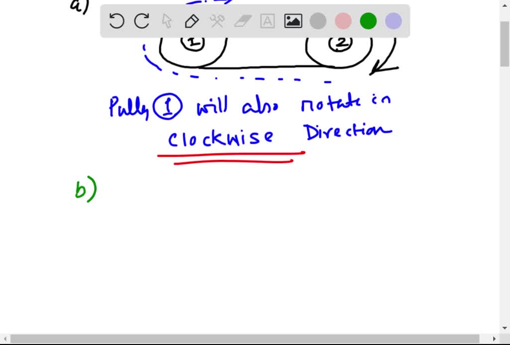 Solved In Which Direction Clockwise Or Counterclockwise Will Pulley I Rotate If Pulley 2