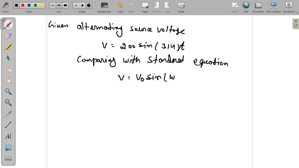 SOLVED:The frequency of voltage for an A.C. circuit, the equation of ...
