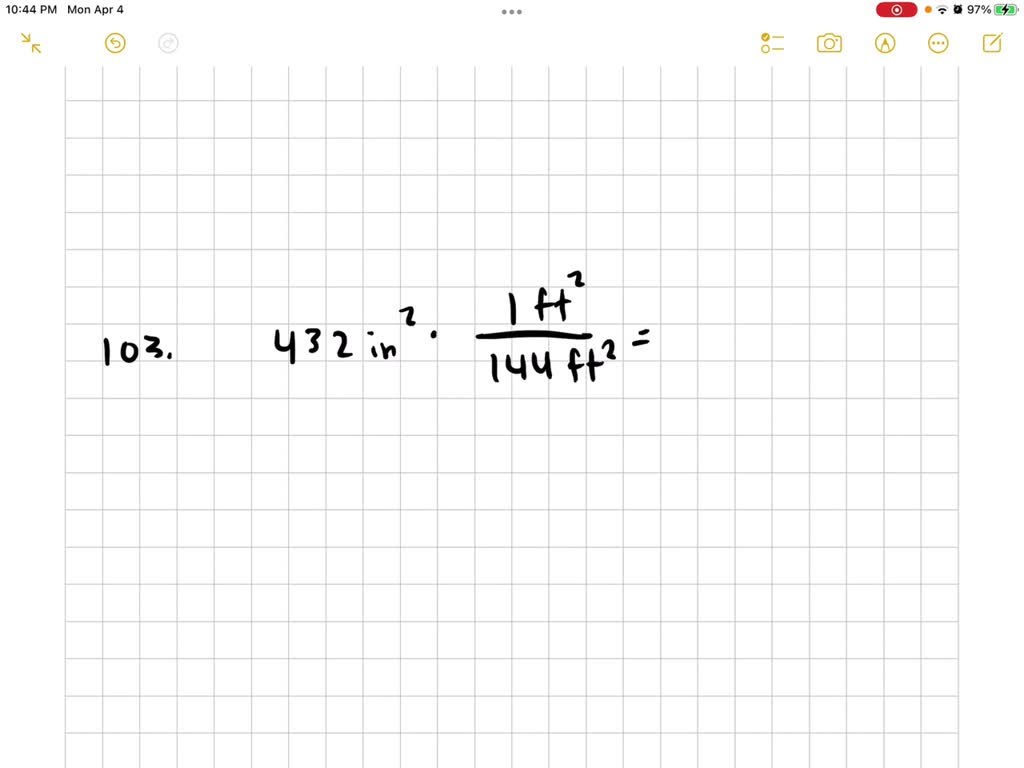 SOLVED:Convert the units of area by using multiple factors of the given ...