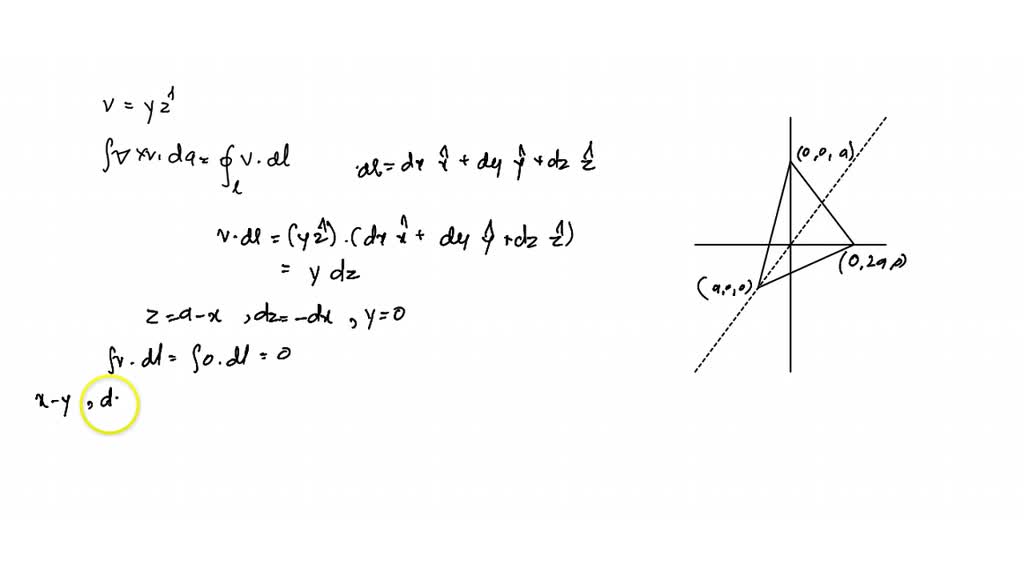 SOLVED: Check Stokes' theorem for the function 𝐯=y 𝐳̂, using the ...