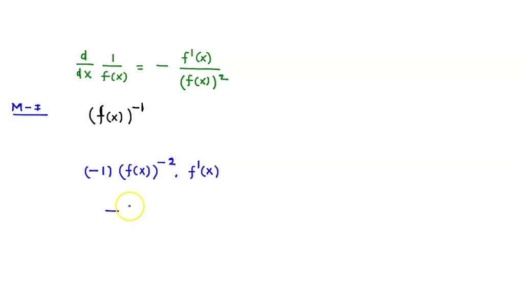 SOLVED:The following reciprocal rule tells us how to differentiate the ...