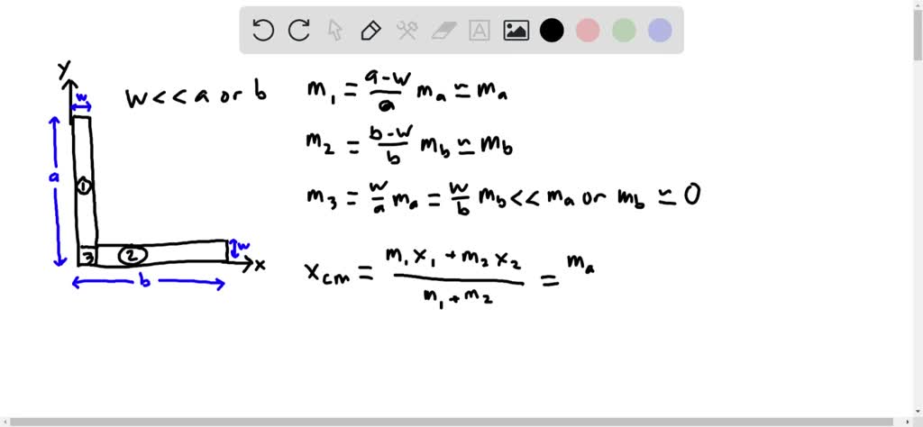 SOLVED:Find the center of mass of an L-shaped object. The vertical leg ...