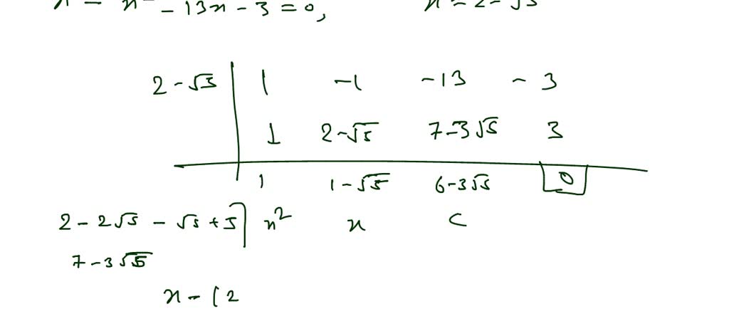 SOLVED: Use synthetic division to show that x is a solution of the ...
