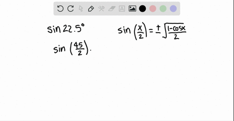SOLVED:In Problems 13-24, find the exact value without a calculator using half-angle identities ...