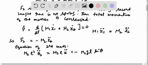 SOLVED:Two equal masses are connected as shown with two identical ...