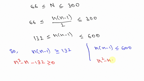 SOLVED:Number of Handshakes. There are n people in a room. The number N ...