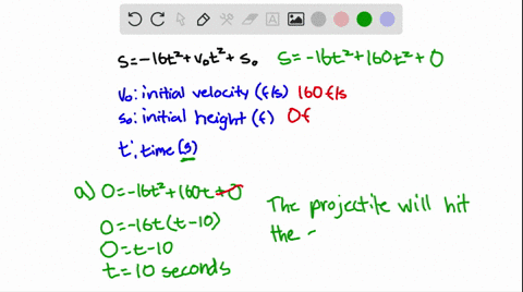 SOLVED:In Exercises 71 and 72, use the position equation s = -16t^2 ...