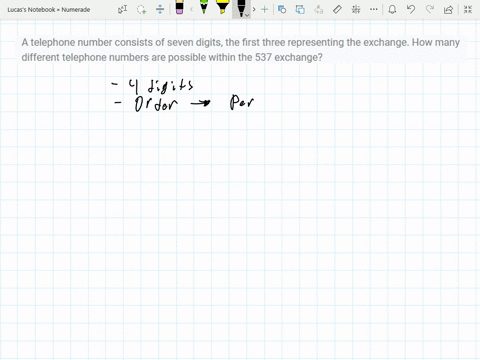 A telephone number consists of seven digits, the first three ...