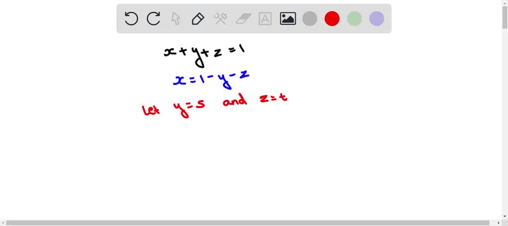 SOLVED: Find a parametric representation of the solution set of the ...