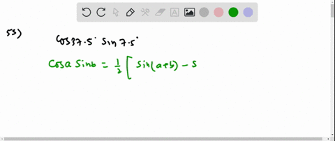 SOLVED:Find the value of the product or sum. cos37.5^∘ sin7.5^∘
