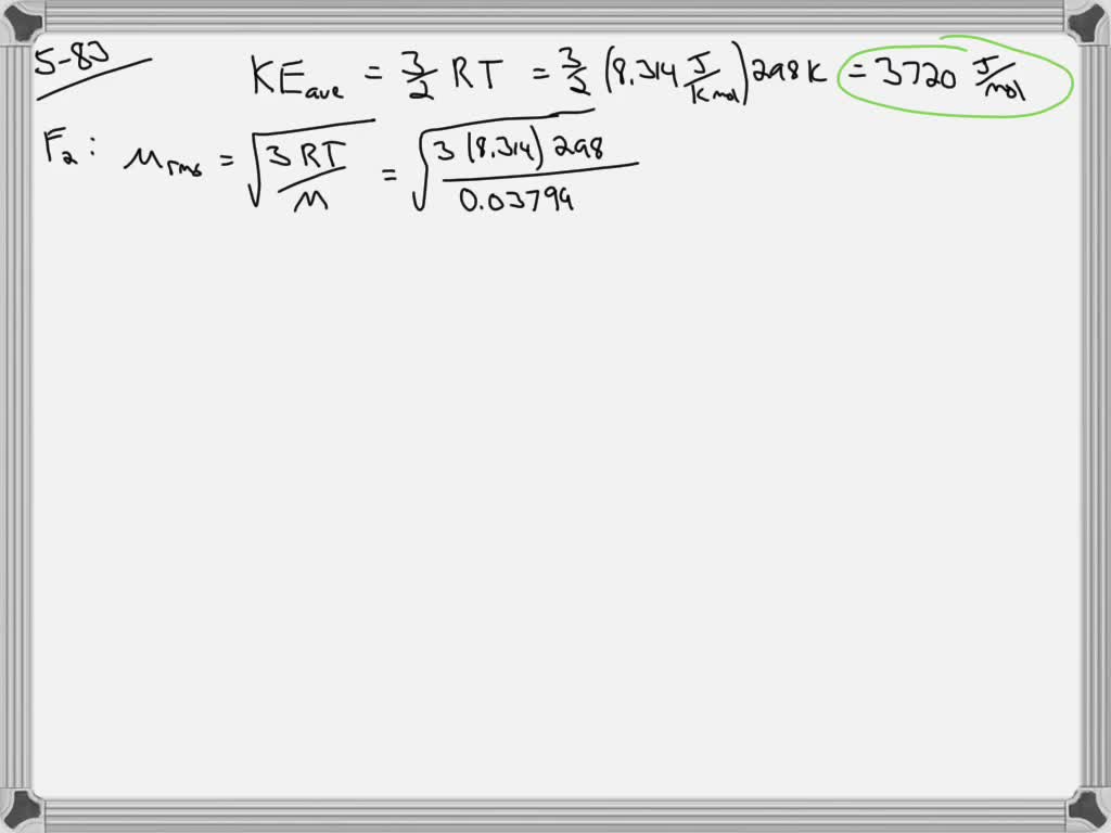 SOLVED: 'Dr: Doud CHEM 141 Exam #2A Calculate the root mean square ...