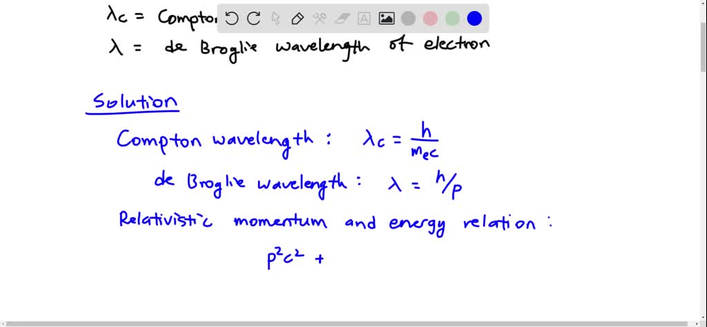 SOLVED: Show that the ratio of the Compton wavelength λC to the de ...