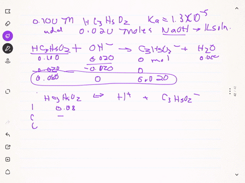 SOLVED:Calculate the pH after 0.020 mole of NaOH is added to 1.00 L of ...