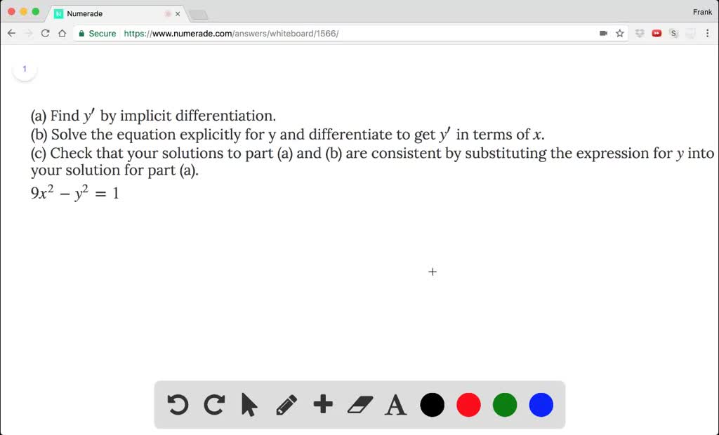 SOLVED:(a) Find y' by implicit differentiation. (b) Solve the equation ...