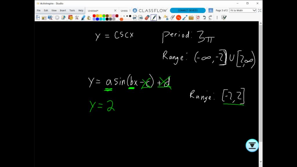 Solved Write The Equation For A Cosecant Function Satisfying The Given