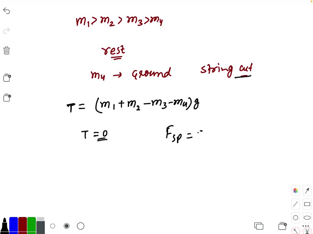 SOLVED:For the system shown in Fig. 7.421, m1>m2>m3> m4. Initially, the ...