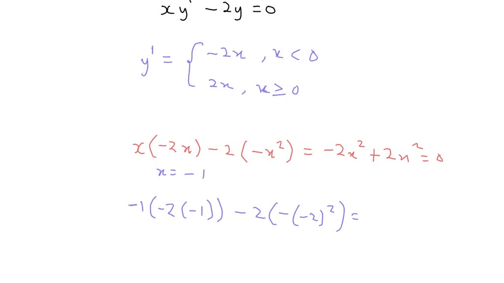 SOLVED:Verify that the piecewise-defined function y={ -x^2, x