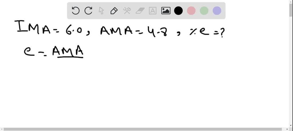 SOLVED:If the IMA of an inclined plane is 6.0 and its AMA is 4.8 , what ...