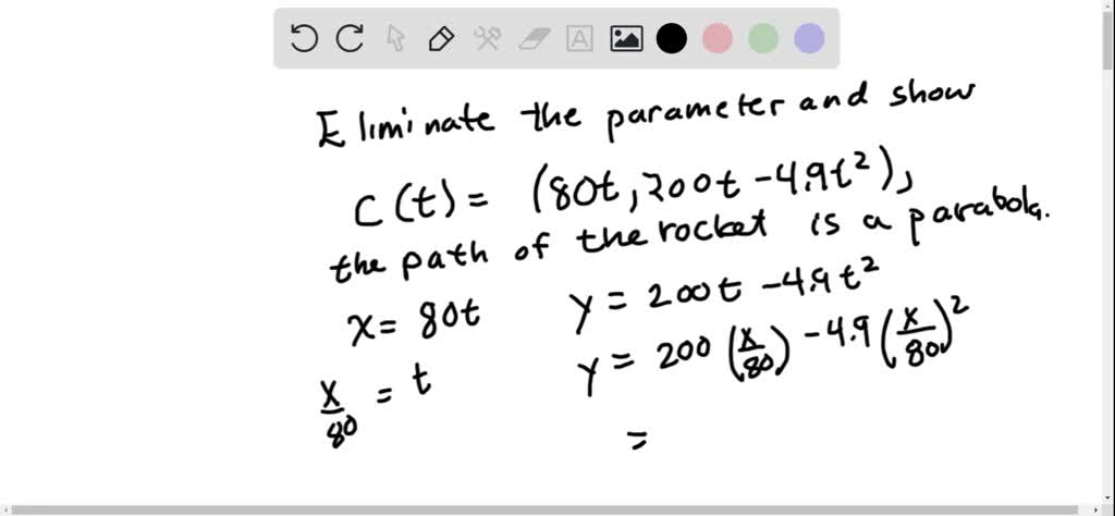 SOLVED:Show that the path traced by the model rocket in Example 3 is a ...