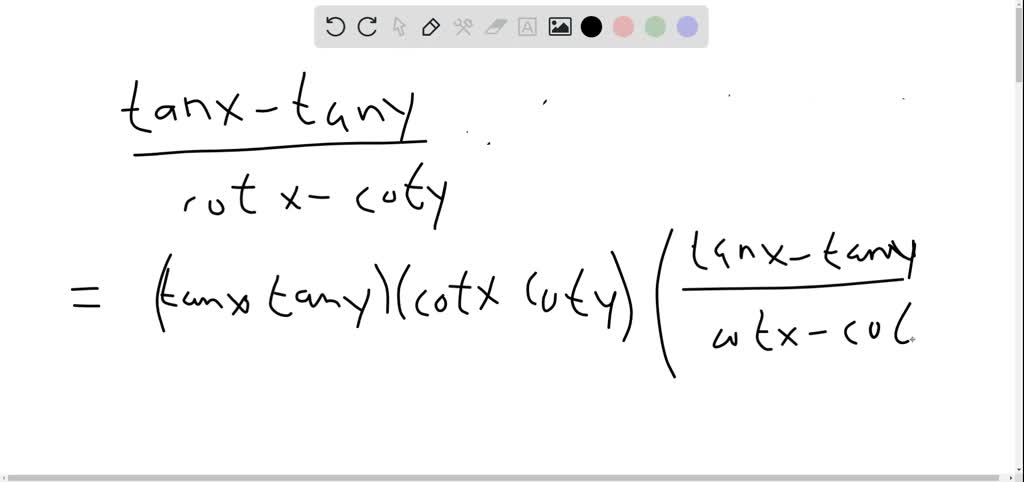 ⏩SOLVED:Prove the identity. (tanx-tany)/(cotx-coty)=-tanx tany | Numerade