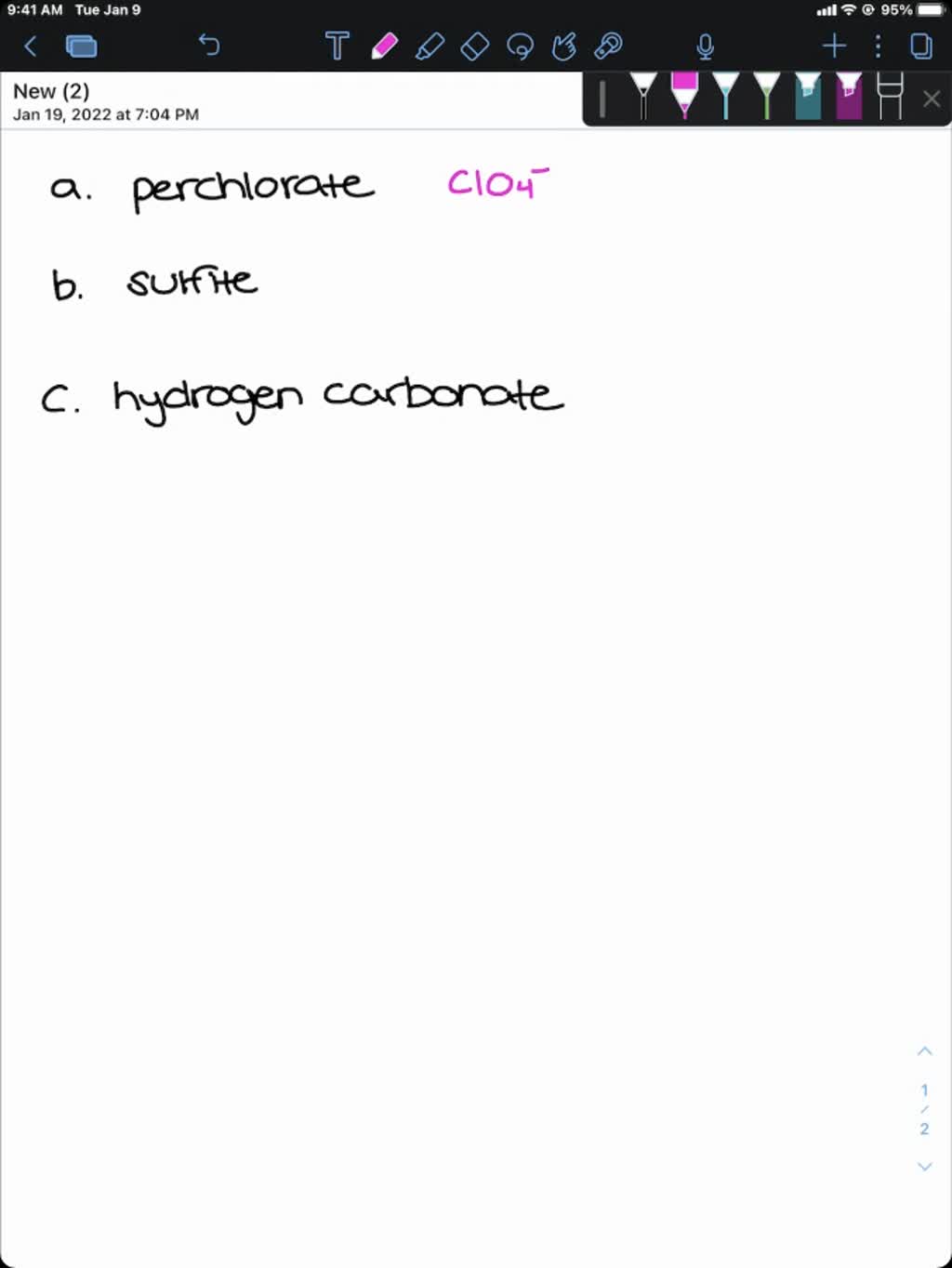 SOLVED:Chloric acid follows the rule of thumb. What is the polyatomic ...
