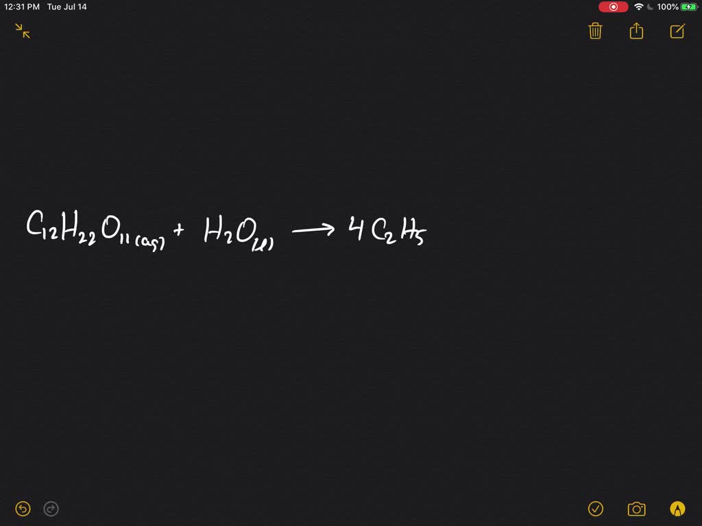 SOLVED:Write a balanced chemical equation for the fermentation of ...