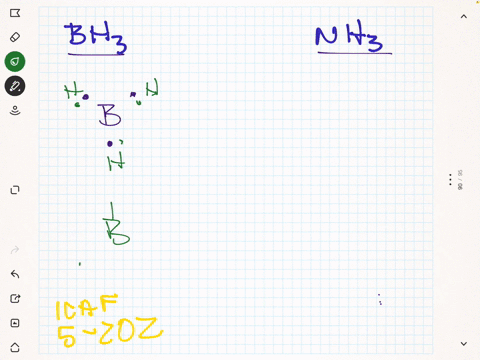 SOLVED:Consider two molecules, BH3 and NH3. Draw dot diagrams for both ...