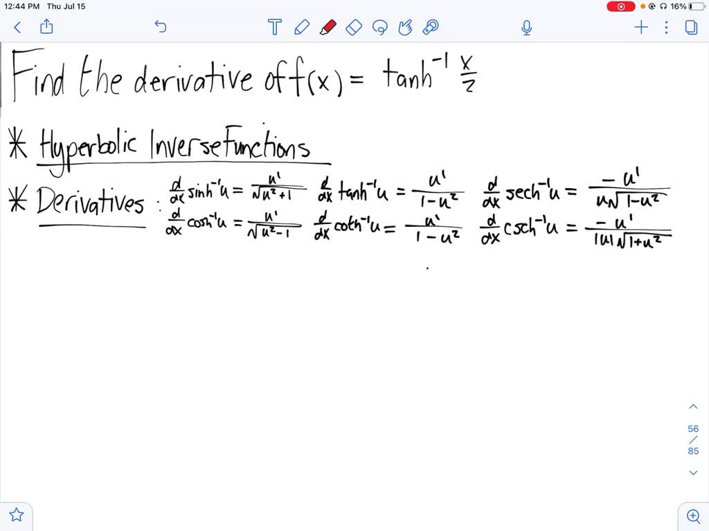 Calculate the derivative.y=tanh(2 x) | Numerade