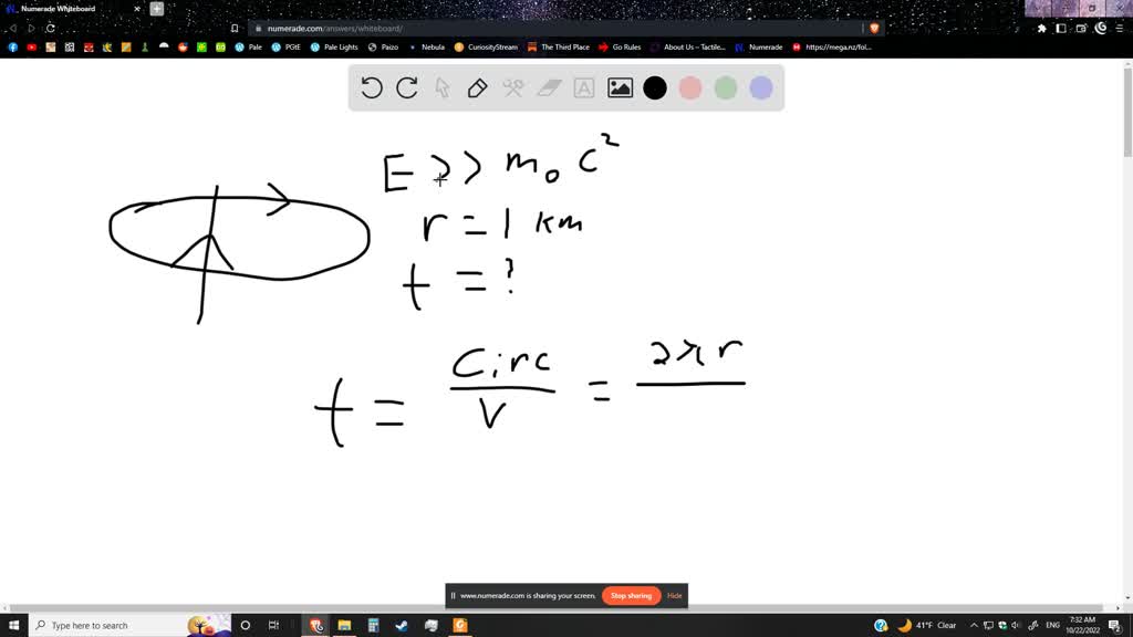 What is the time for one complete revolution for a very high-energy ...