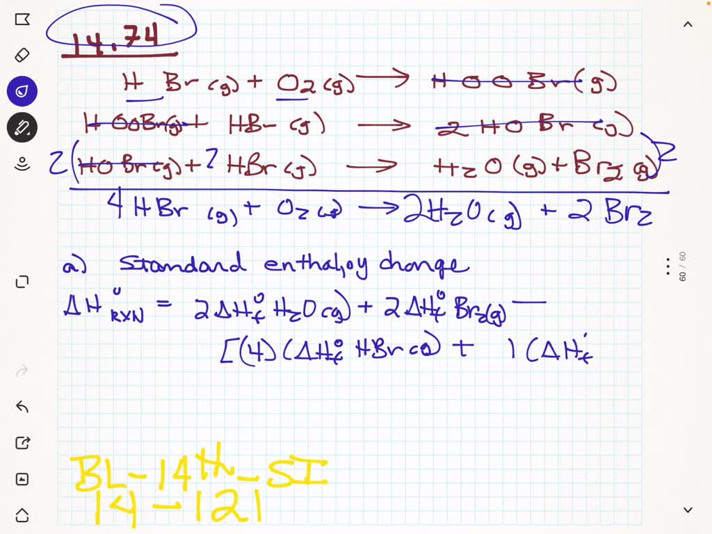 SOLVED:The mechanism for the oxidation of HBr by O2 to form 2 H2 O and ...